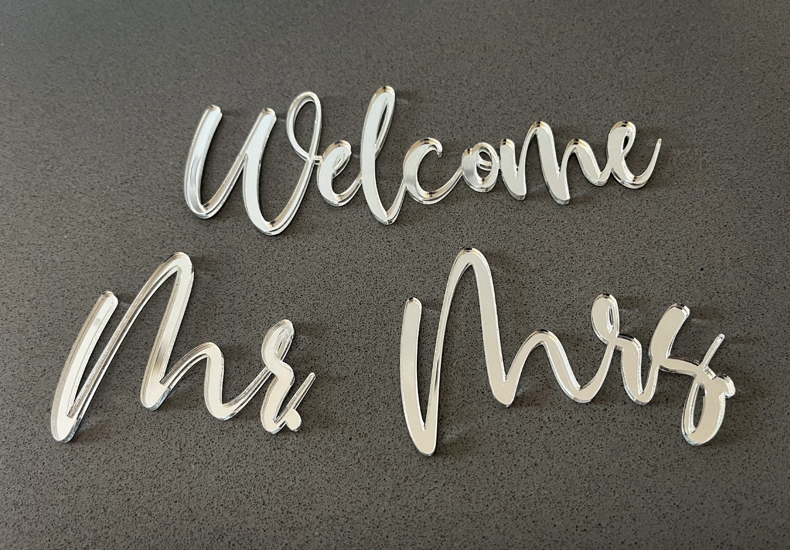 Laser Cut Cursive Wedding Sign: Acrylic or Wood, Custom Names - Etsy