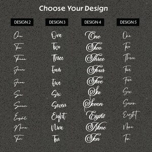 Acrylic Text Numbers, Modern Cursive Numbers, Table Cursive Numbers ...