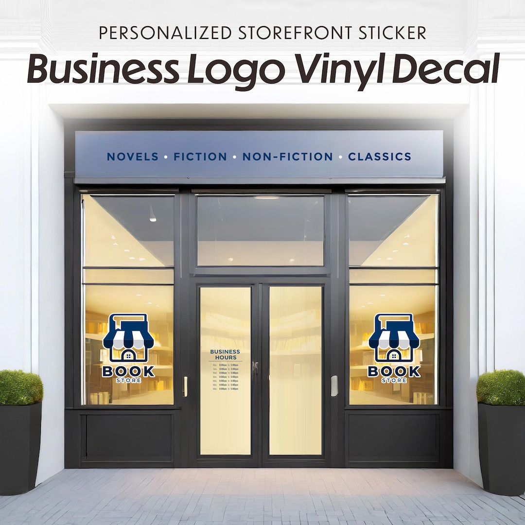 Personalized Storefront Vinyl Sticker, Custom Logo Decal, Create Your ...