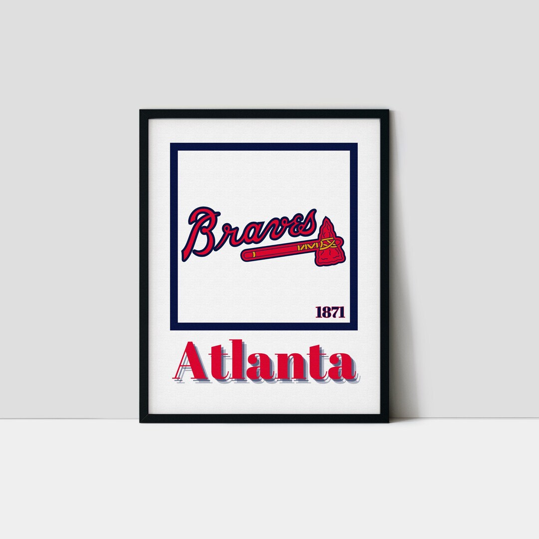 Atlanta Baseball Art Print, Braves Wall Decor, Minimalist Sports Wall ...