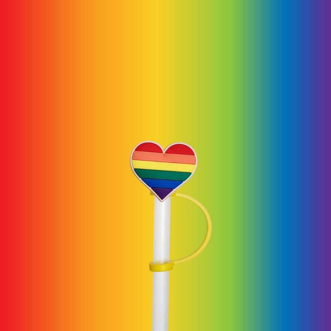Rainbow Heart Straw Cover, Stanley Cup Straw Cover - Etsy