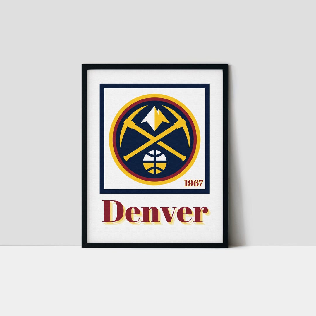 Denver Nuggets Wall Art | Minimalist Basketball Print | Modern Sports ...