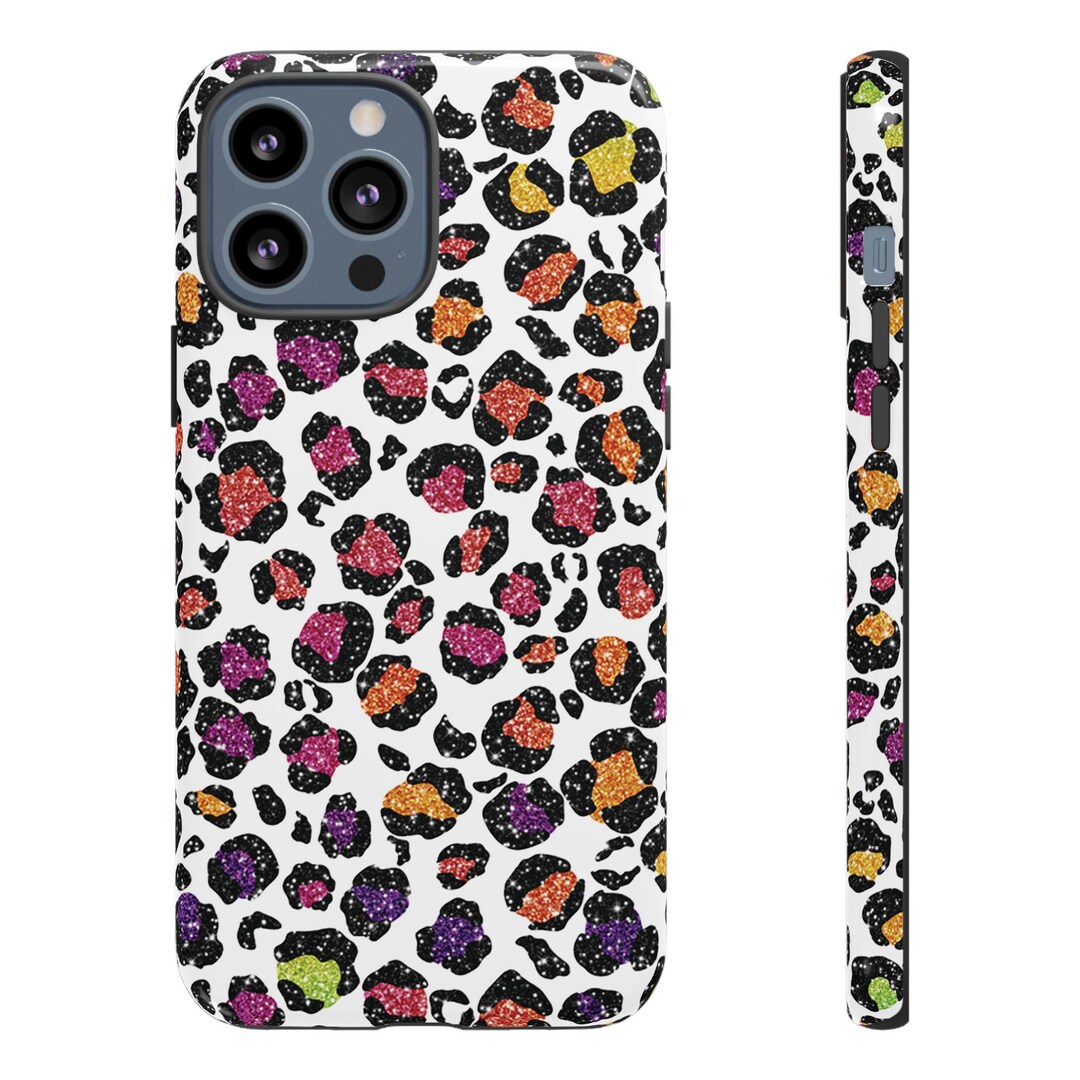 Dark Rainbow Glitter Cheetah iPhone Case - 3D Tough Case - Etsy