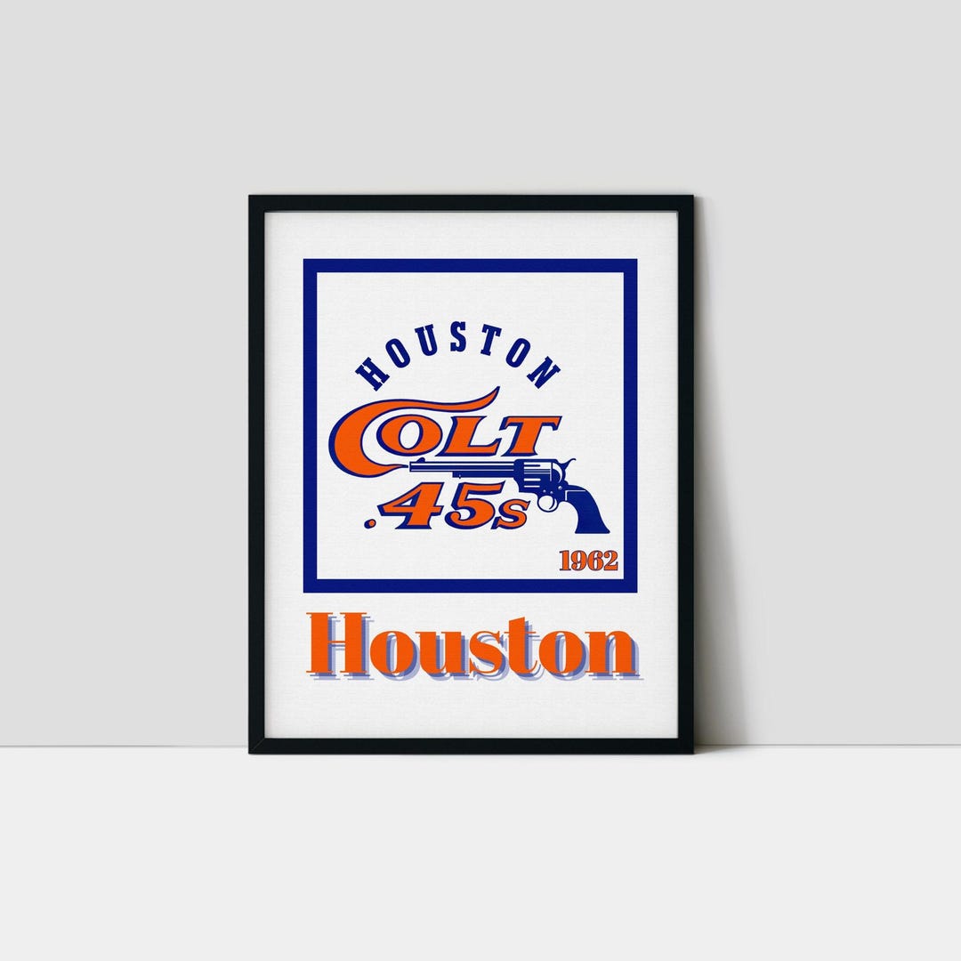 Vintage Houston Astros Wall Art | Minimalist Baseball Print | Modern ...