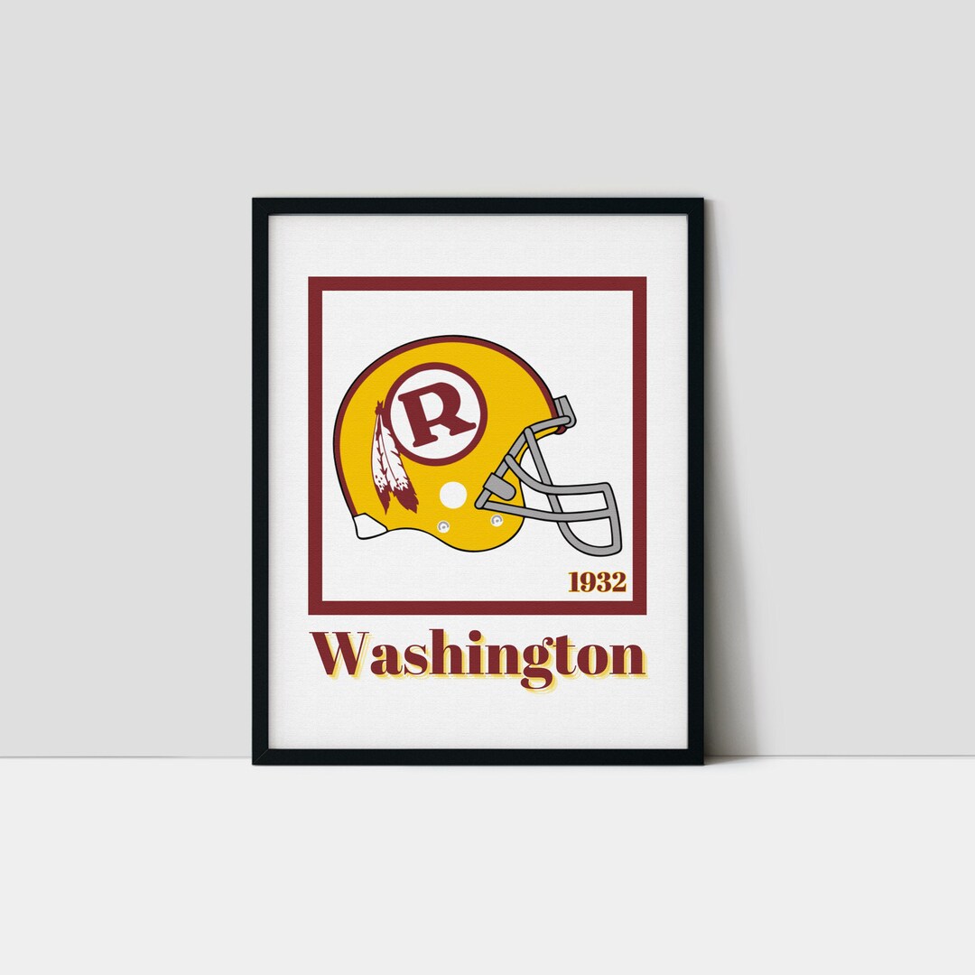 Vintage Washington Commanders Art Print: Minimalist Football Decor - Etsy