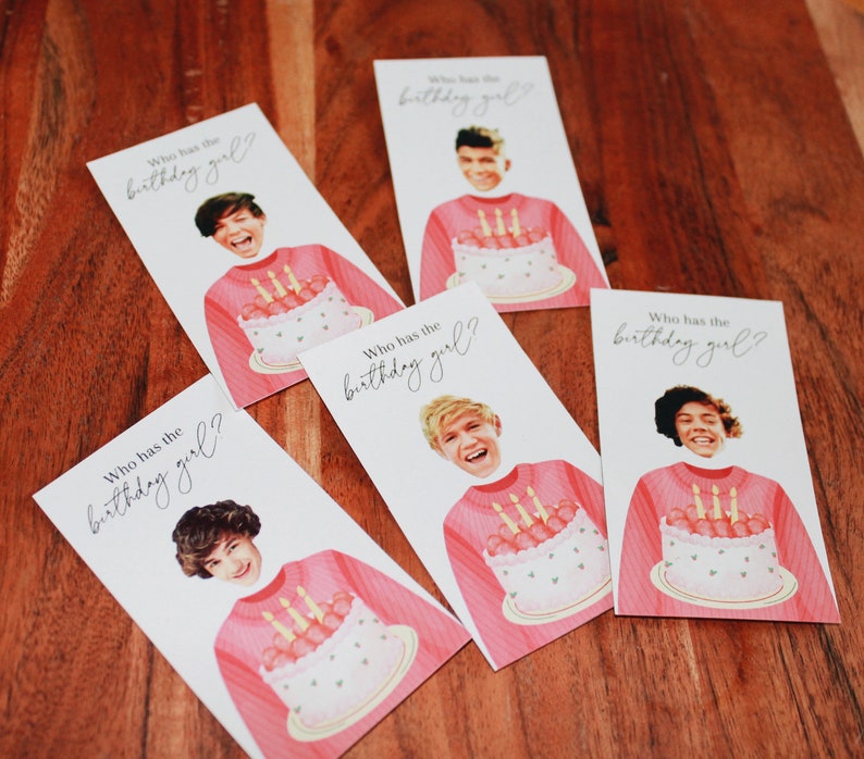 Who Has the Birthday Girl Scratch Off, One Direction Themed, 1D ...