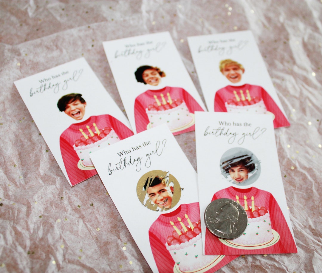 Who Has the Birthday Girl Scratch Off, One Direction Themed, 1D ...