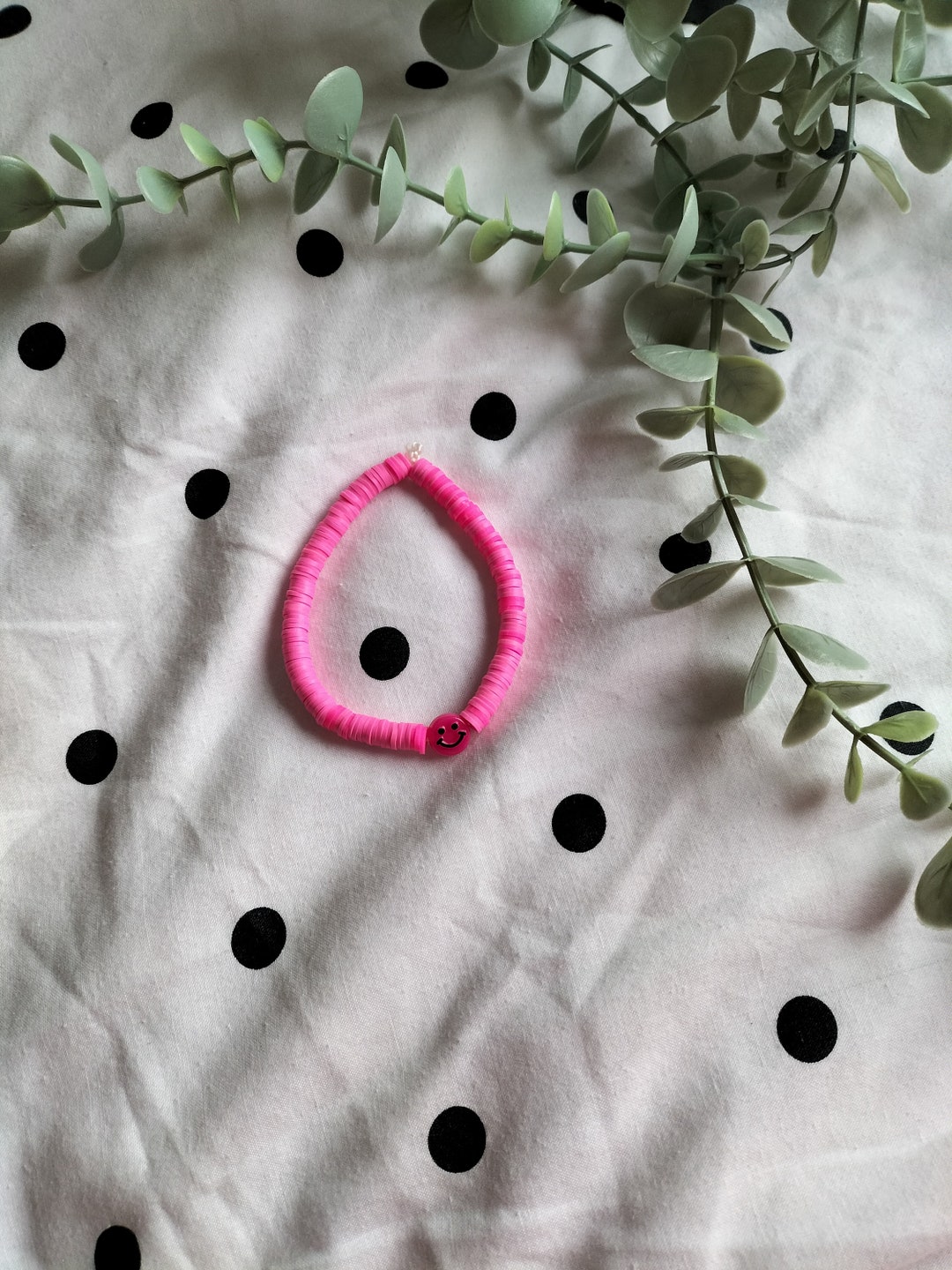 Pink Smiley Face Braclet - Etsy