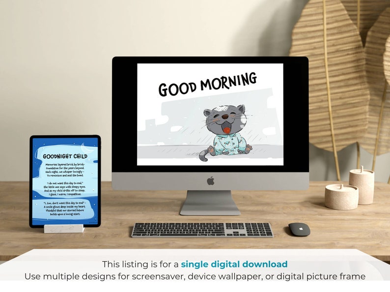 Goodnight Poem Art for Kid, Printable Goodnight Poem, Colorful ...