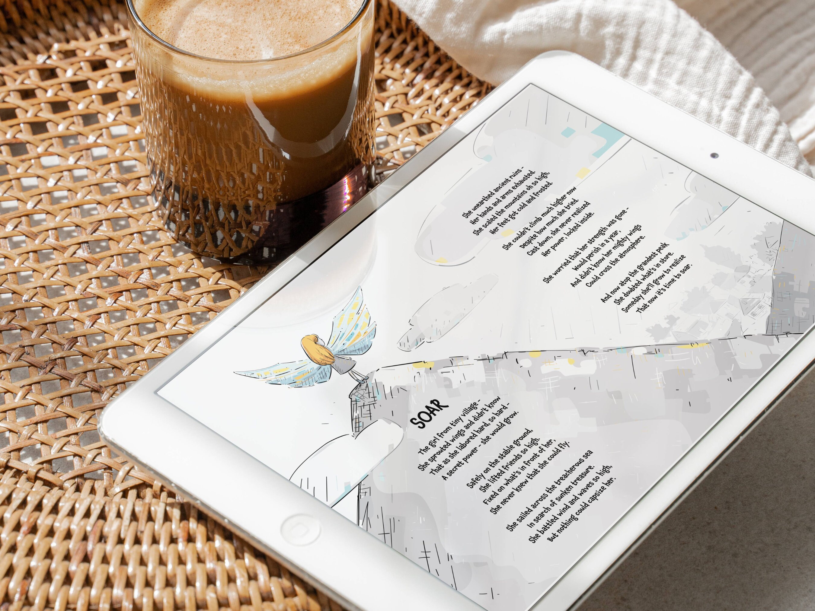 Soar Poem Device Wallpaper, Angel Illustration, Desktop Background ...