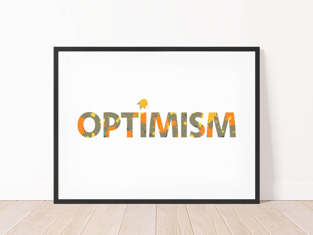 OPTIMISM Art, Inspirational Core Values, Colorful Illustrations ...