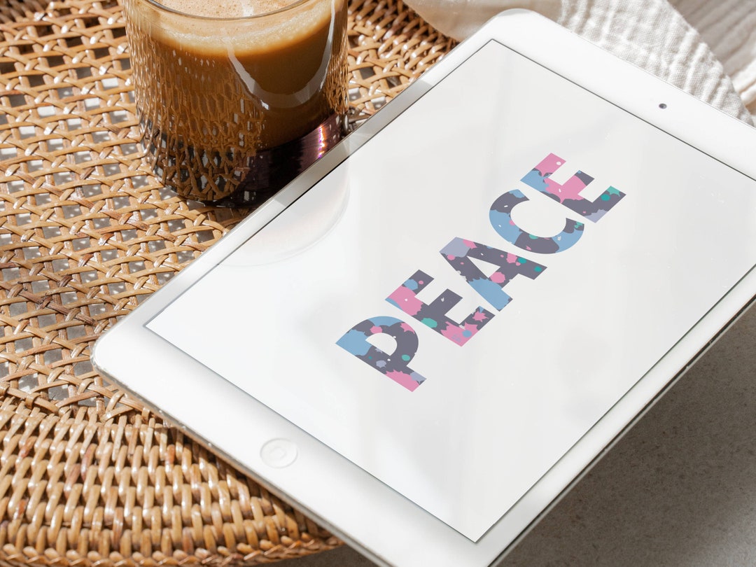 PEACE Digital Wallpaper, Inspirational Core Values, Colorful ...