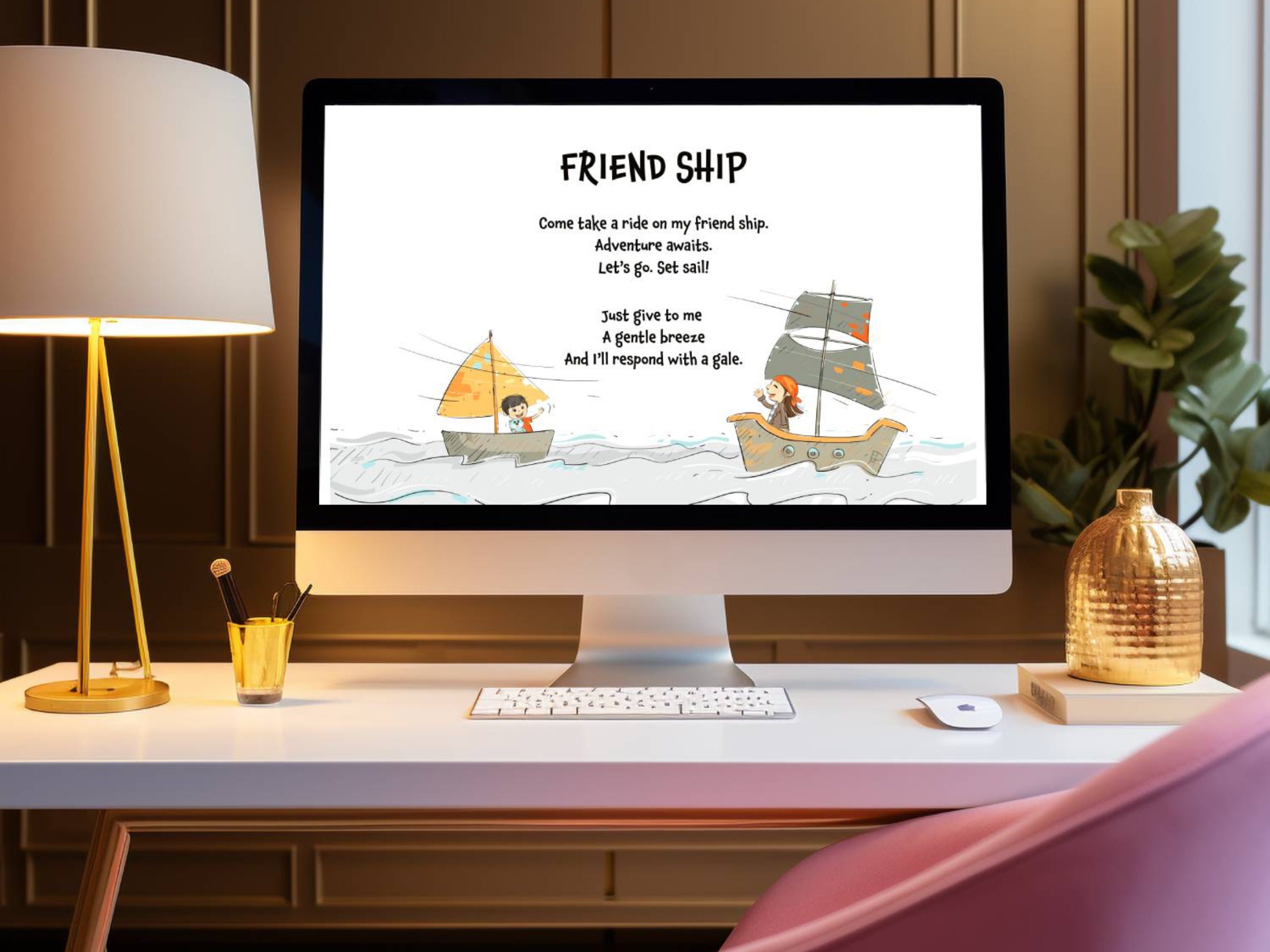 Friendship Device Wallpaper, Sailboat Illustration, Desktop Background ...