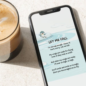 Let Me Fall Poem Device Wallpaper for Kid, Printable Parent Child Poem ...