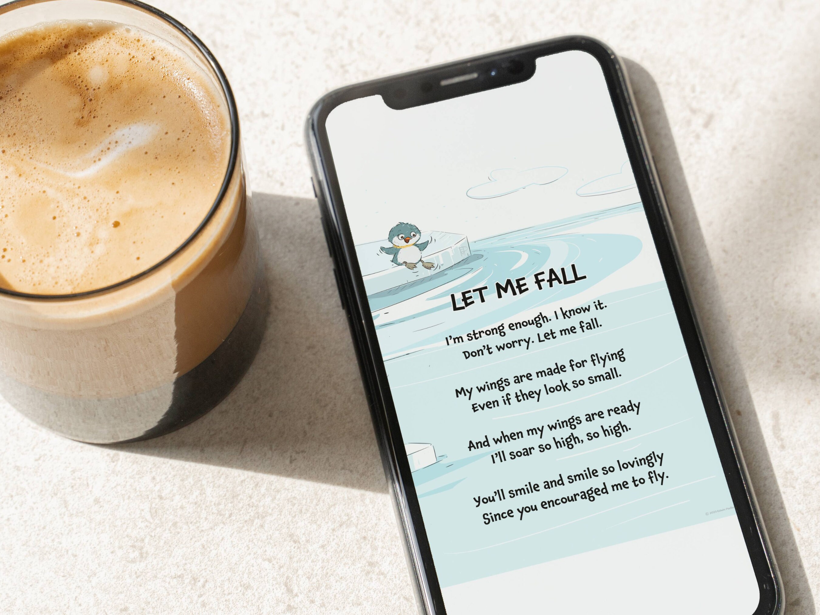 Let Me Fall Poem Device Wallpaper for Kid, Printable Parent Child Poem ...
