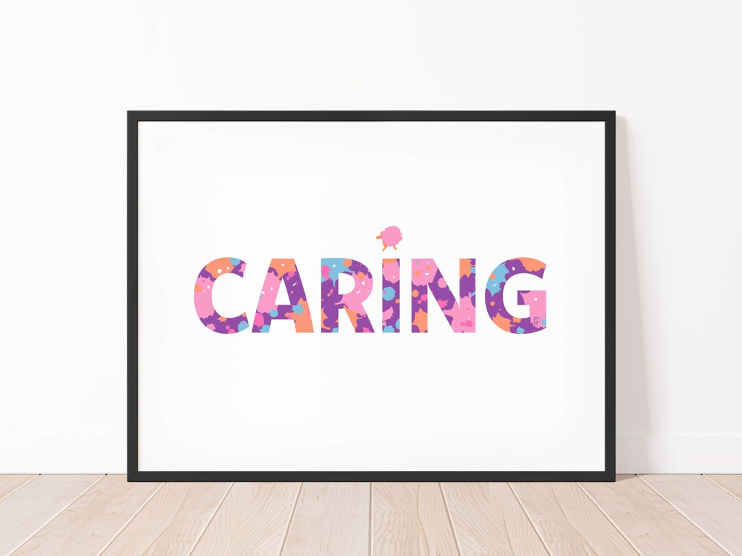 CARING Art, Inspirational Core Values, Colorful Illustrations ...
