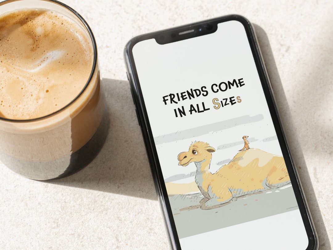 Friendship Device Wallpaper for Kid, Printable Camel Illustrations ...