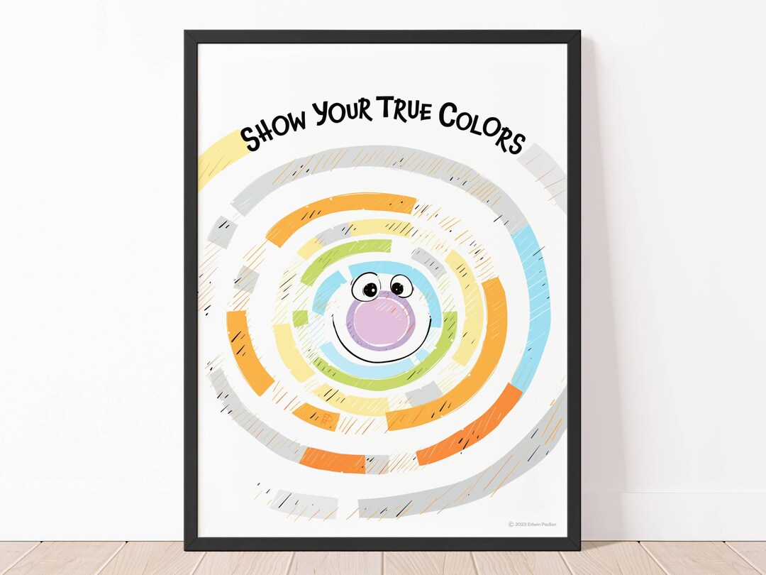 True Colors Digital Wall Art for Kid, Printable Clown Illustrations ...