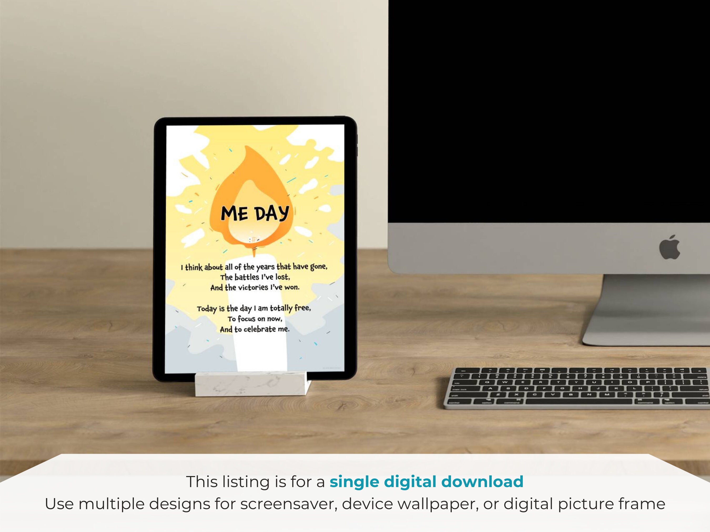 Me Day Poem Device Wallpaper for Kid, Printable Birthday Poem, Colorful ...