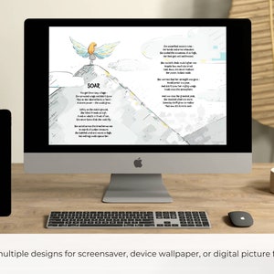 Soar Poem Printable Art for Child, Wings Illustration, Colorful ...