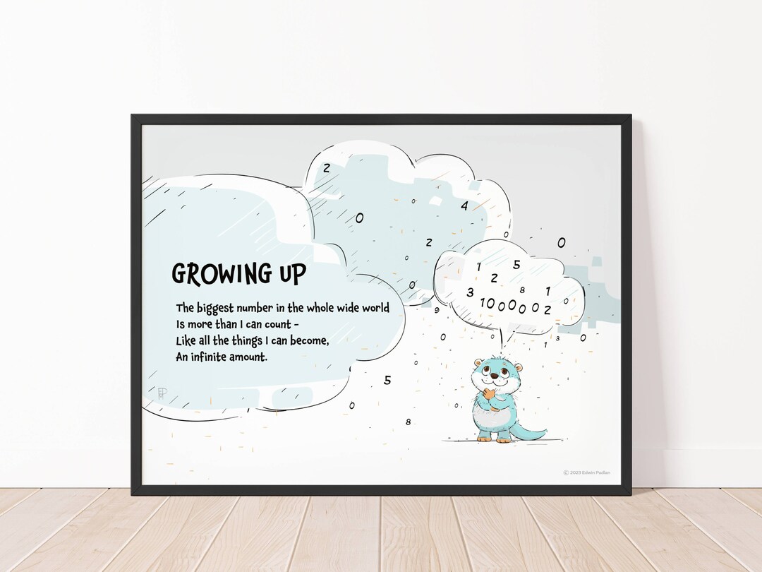 Growing up Digital Wall Art for Kid, Printable Numbers Illustrations ...
