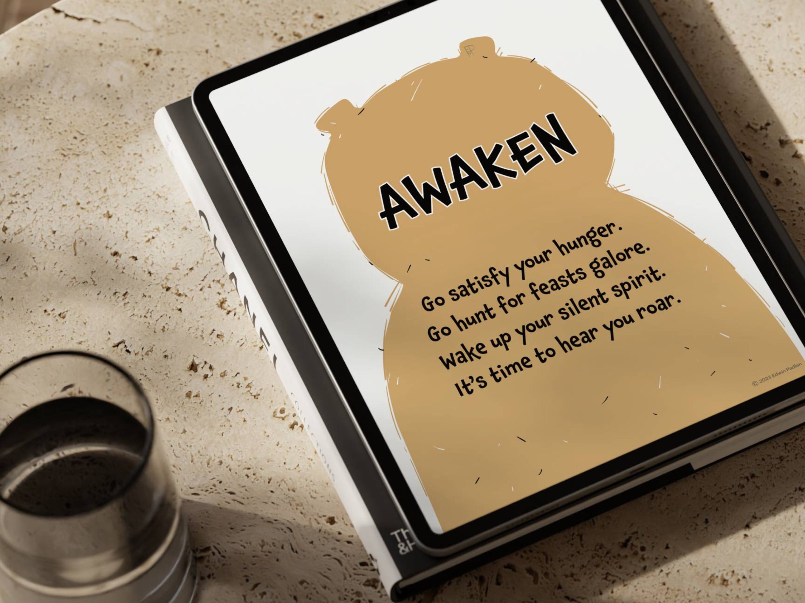 Awaken Poem Device Wallpaper for Kid, Colorful Bear Illustration ...