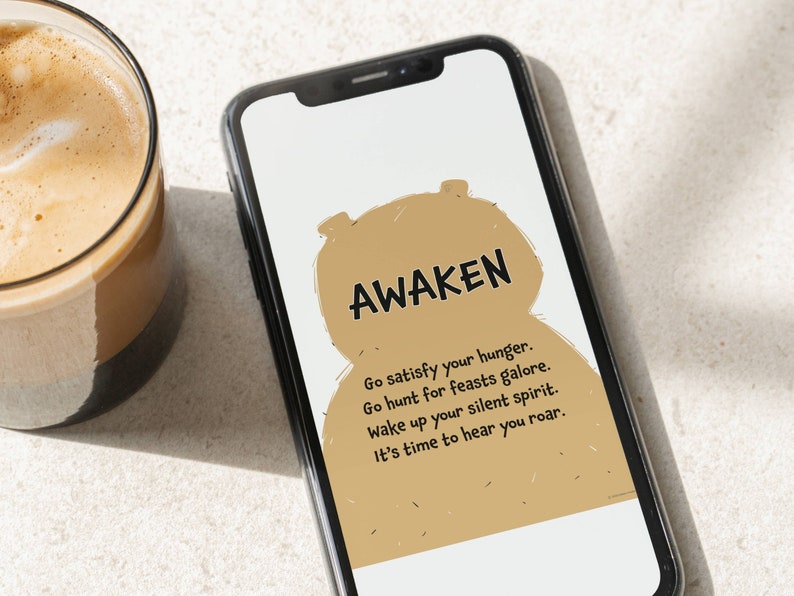 Awaken Poem Device Wallpaper for Kid, Colorful Bear Illustration ...