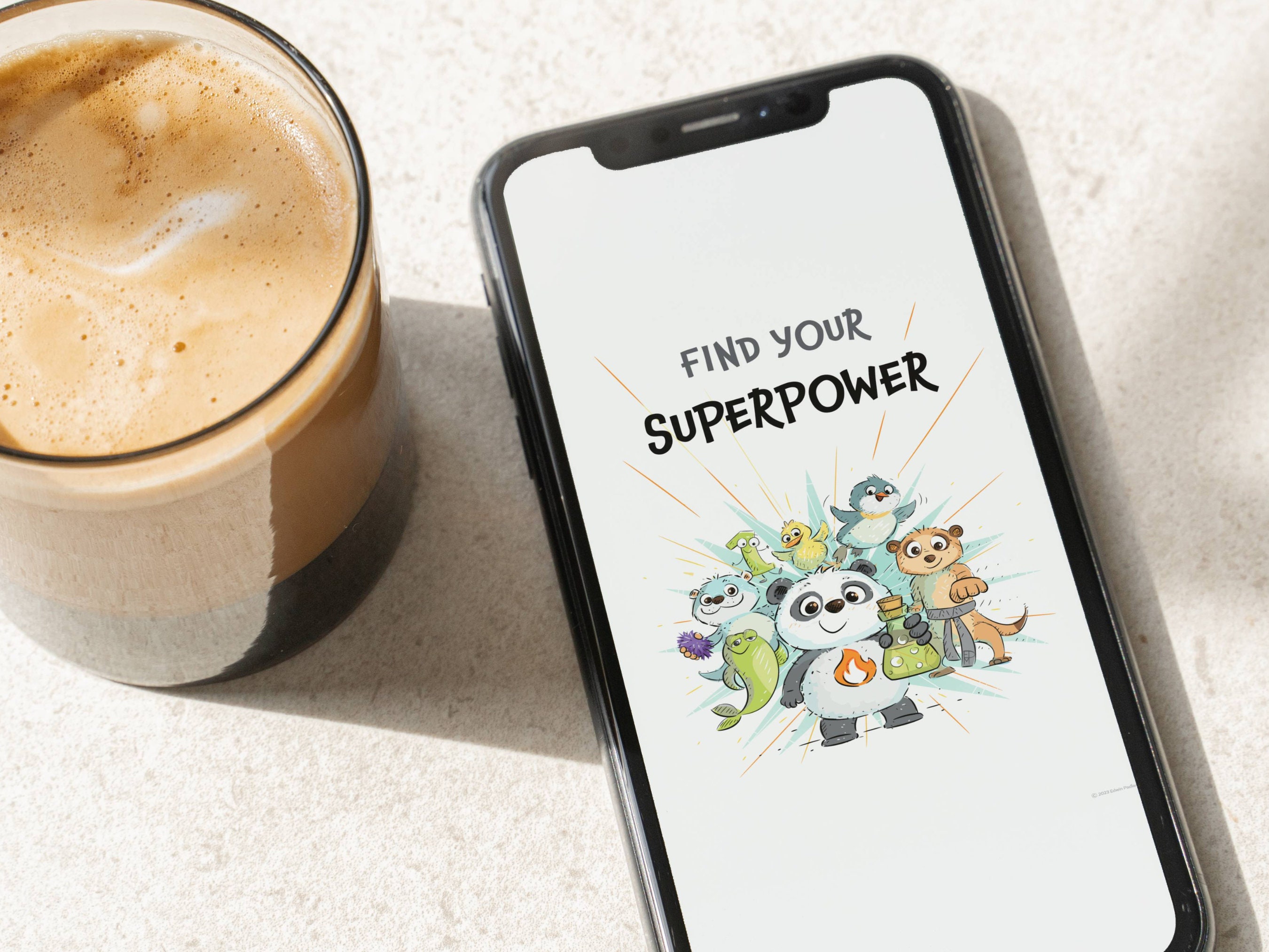 Superhero Device Wallpaper for Kid, Printable Superpower Illustrations ...