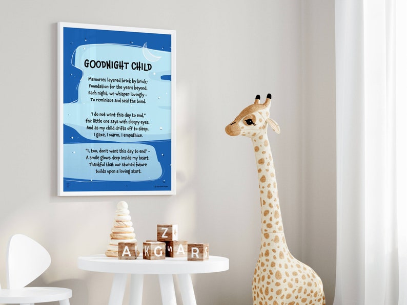 Goodnight Poem Art for Kid, Printable Goodnight Poem, Colorful ...