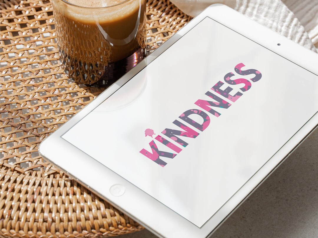 KINDNESS Digital Wallpaper, Inspirational Core Values, Colorful ...