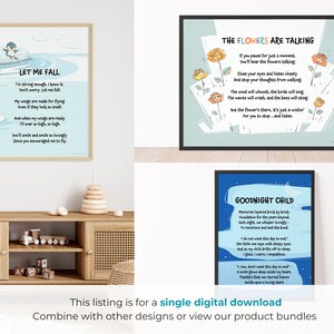 Let Me Fall Poem Device Wallpaper for Kid, Printable Parent Child Poem ...