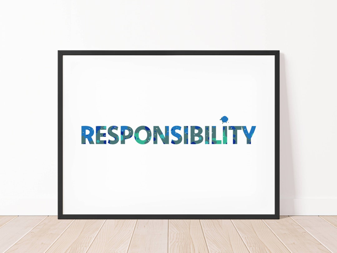 RESPONSIBILITY Art, Inspirational Core Values, Colorful Illustrations ...