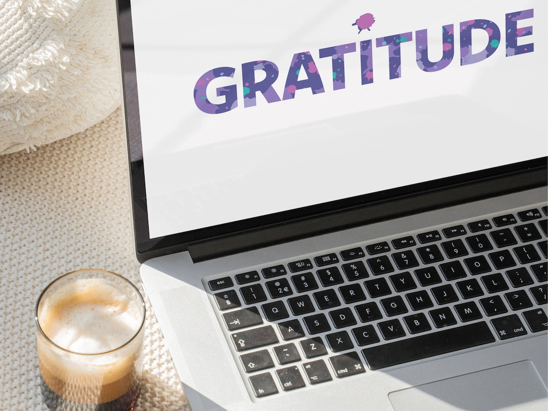 GRATITUDE Digital Wallpaper, Inspirational Core Values, Colorful ...