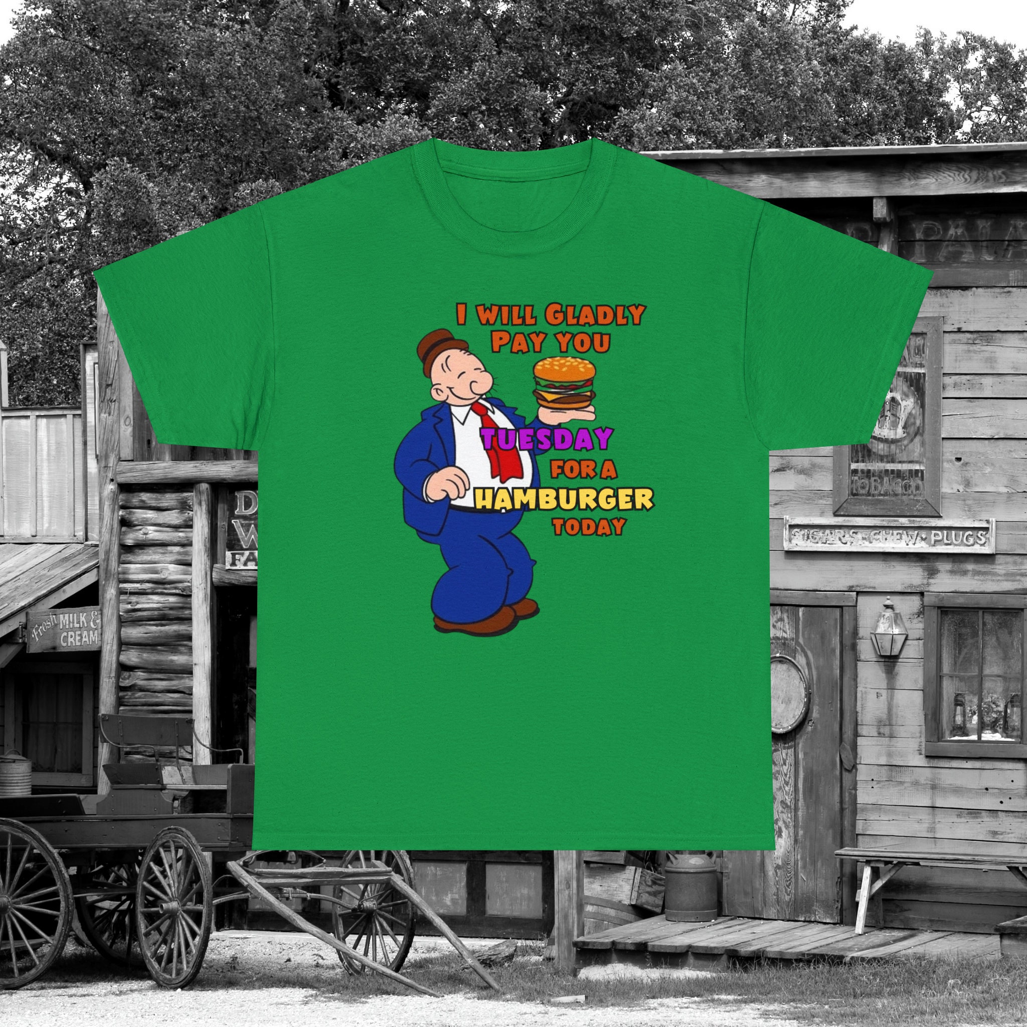 Wimpy's Hamburger Quote T-shirt: Popeye Cartoon, Gildan 5000 Unisex Tee ...