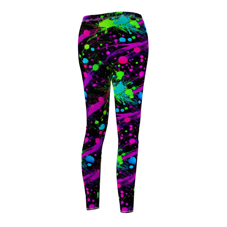 Vibrant Splatter Art Leggings for Women, Women's Cut & Sew Casual ...