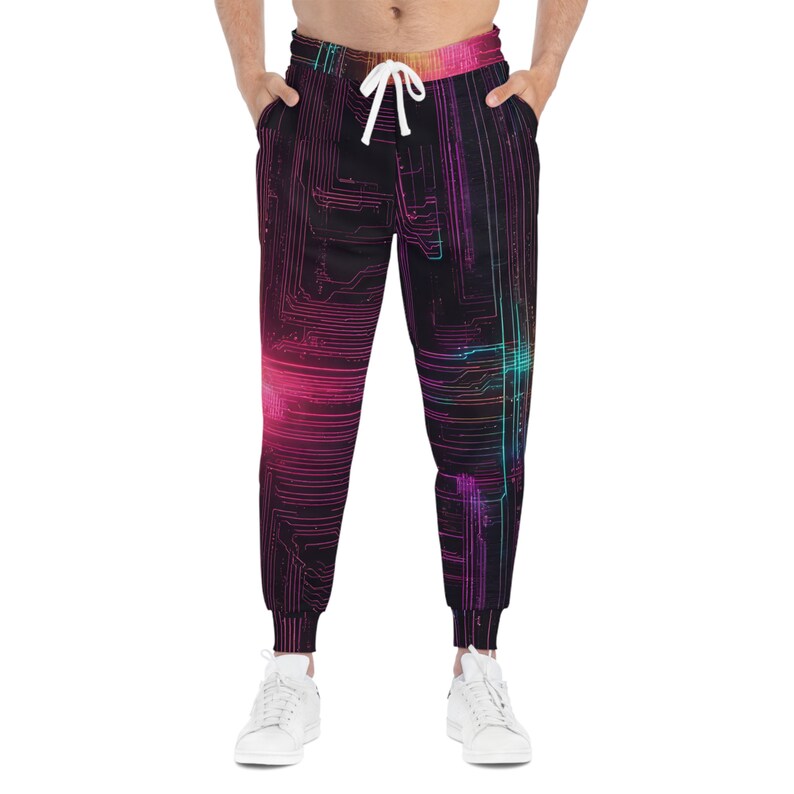 Light up Your Active Style: Intersecting Neon Lights All Over Print ...