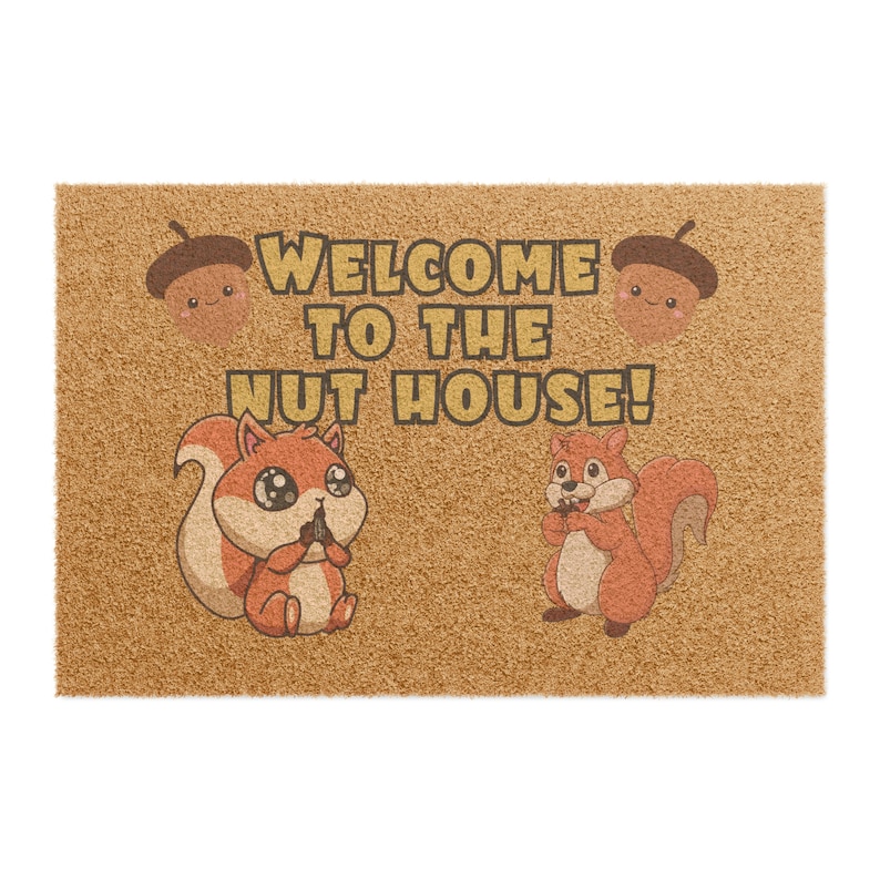 Welcome to the Nut House' Squirrels Doormat 24 X 16 Outdoor Coir ...