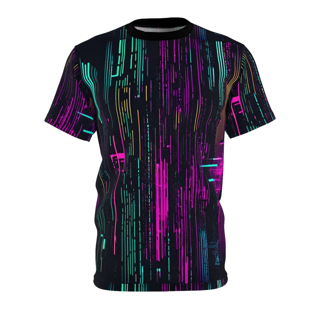 Neon Futuristic Lights Cyberpunk Unisex Cut & Sew Tee (AOP) - Etsy