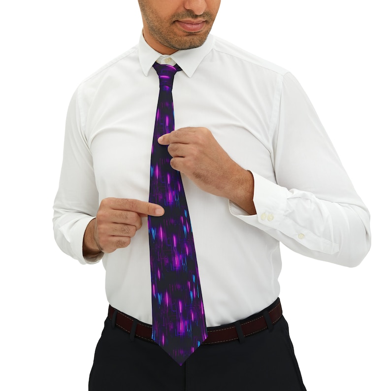 Neon Circuit Board Tie - Futuristic Men's Fashion Accessory - Etsy