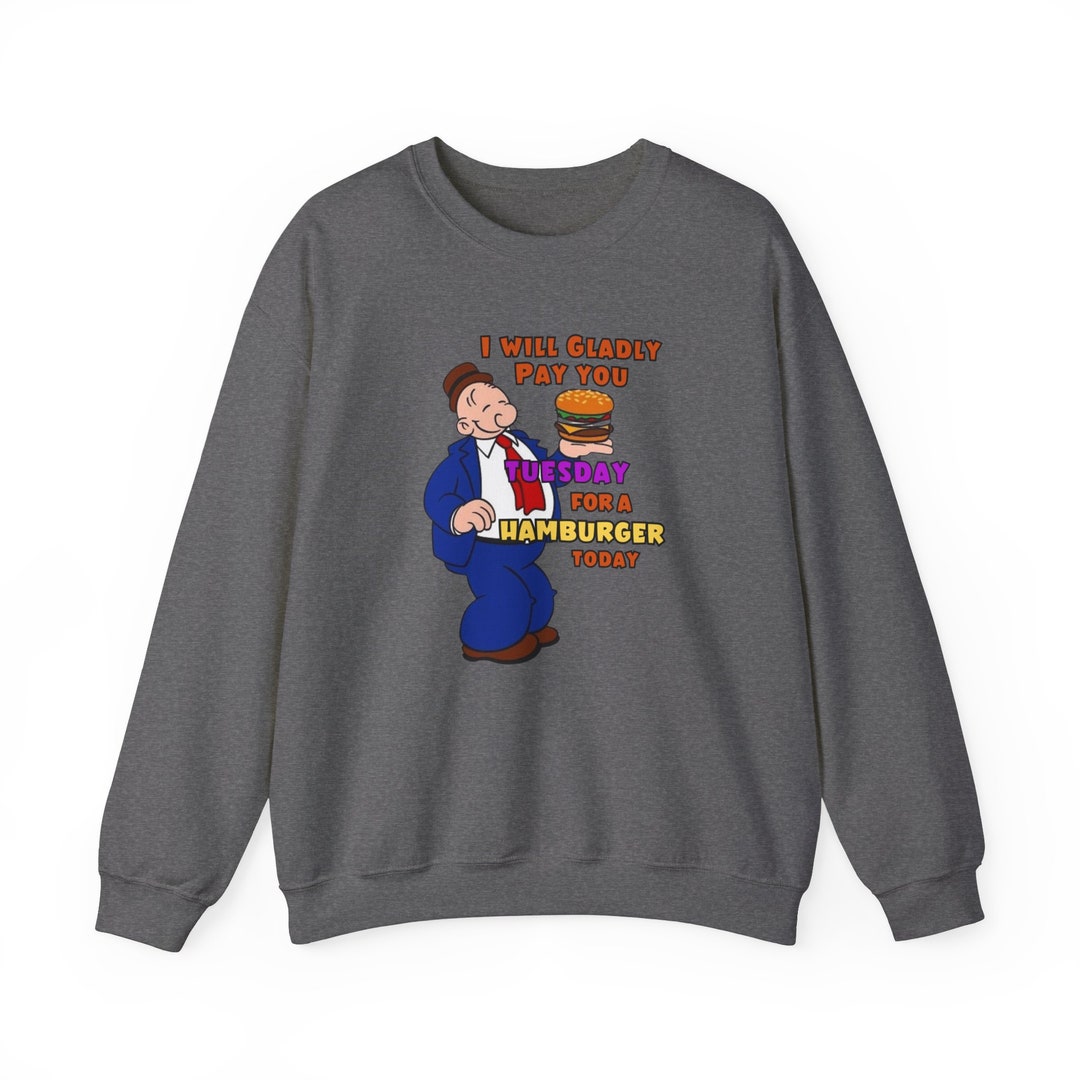 Wimpy's Hamburger Heavy Blend Crewneck Sweatshirt - Popeye Cartoon ...