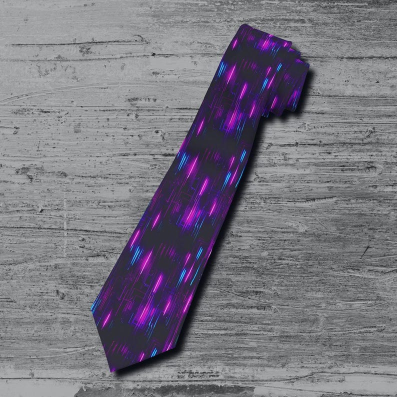 Neon Circuit Board Tie - Futuristic Men's Fashion Accessory - Etsy