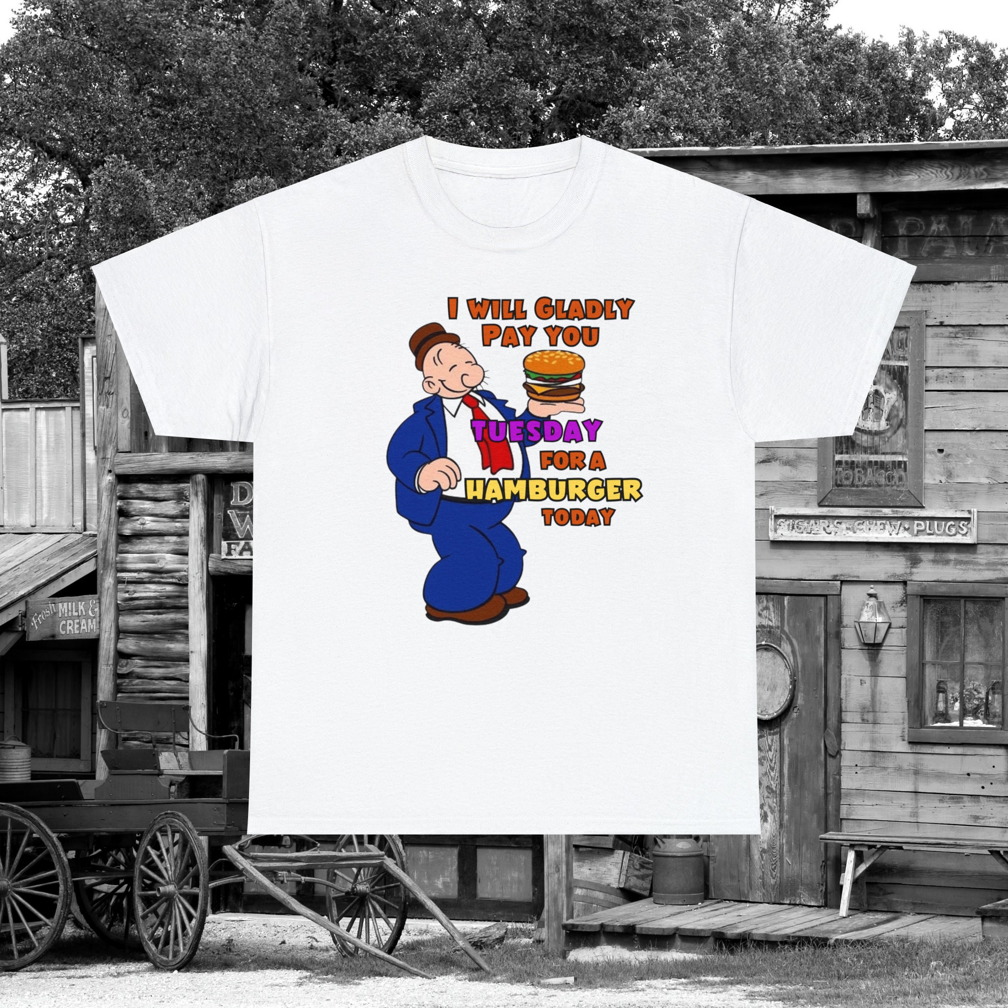 Wimpy's Hamburger Quote T-shirt: Popeye Cartoon, Gildan 5000 Unisex Tee ...