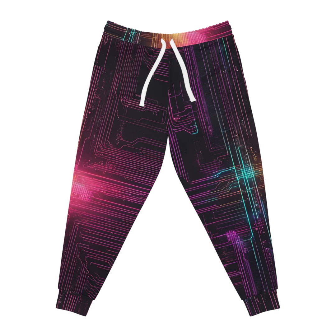 Light up Your Active Style: Intersecting Neon Lights All Over Print ...