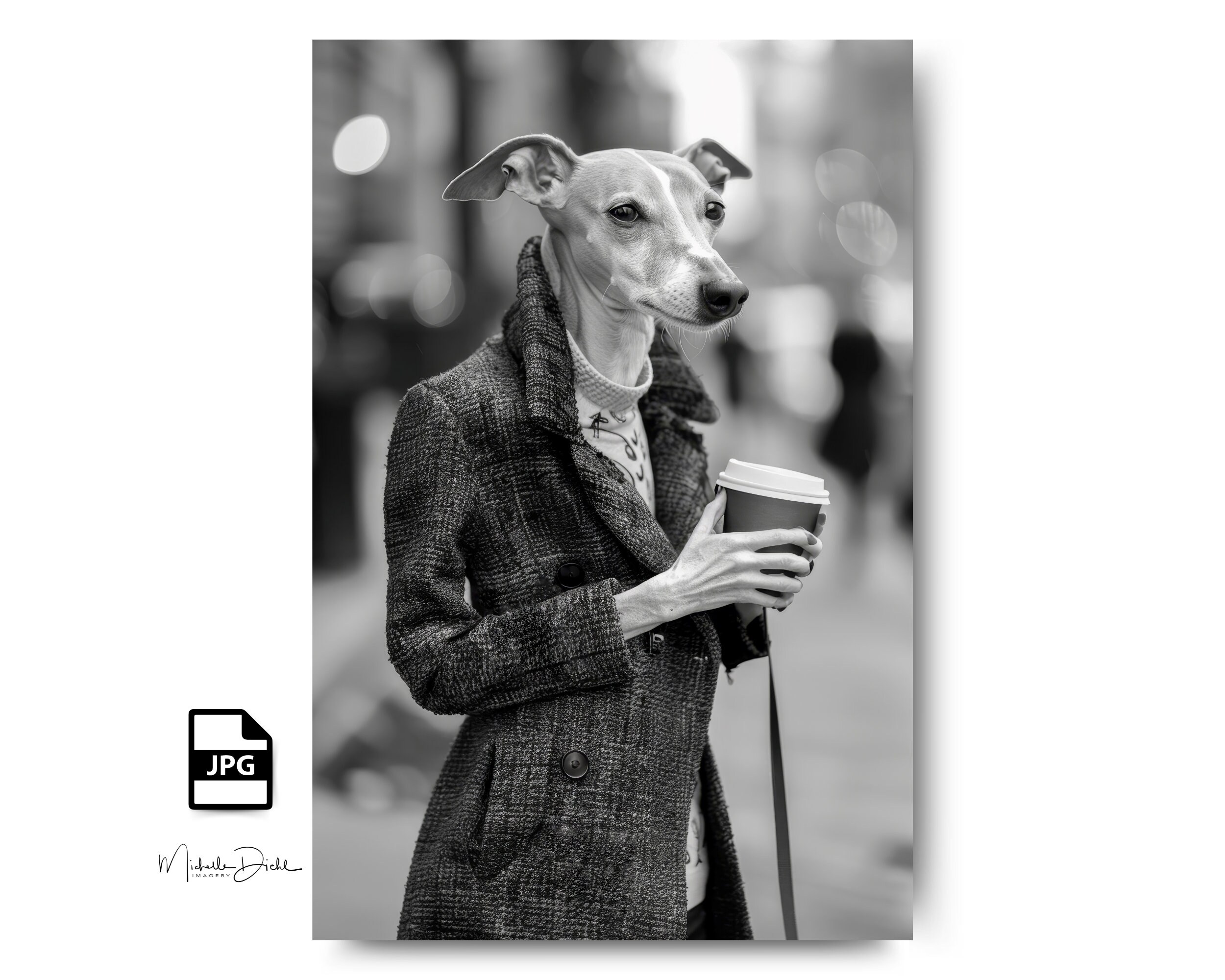 Whippet Photo Digital Download Funny Gift for Dog Lover, Cute Pet Shop ...