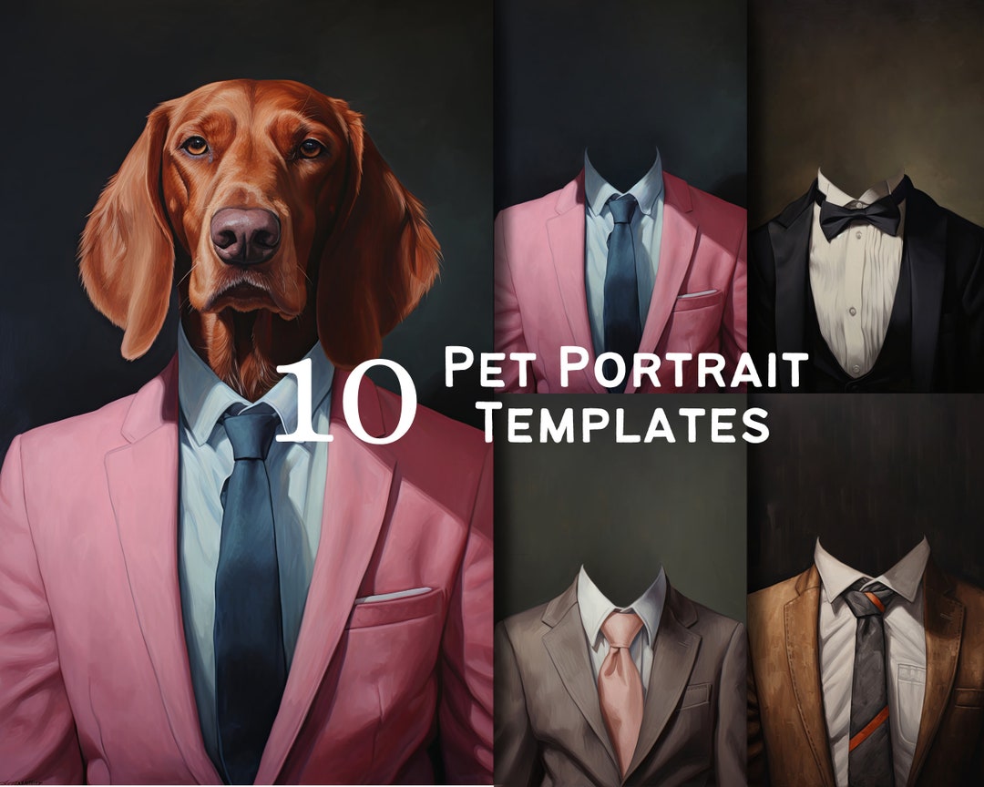 10 Digital Pet Portrait Templates Backgrounds, Fun Pet Portraits, Fine ...
