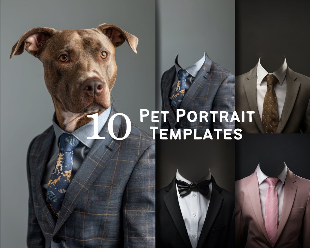 10 Digital Pet Portrait Templates Backgrounds, Fun Photorealistic ...