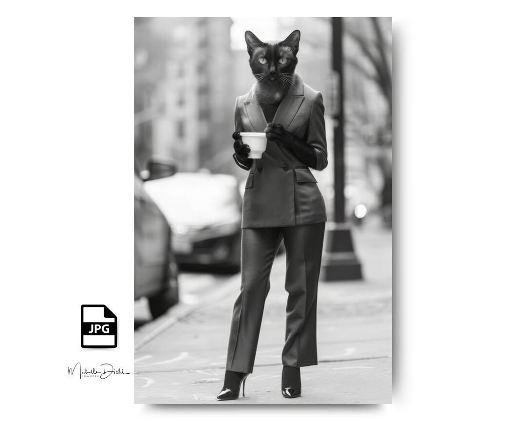 Siamese Cat Fashion Model Photo Digital Download for Cat Lovers - Etsy