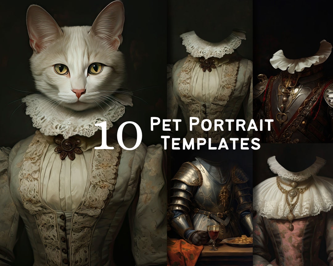 10 Digital Pet Portrait Templates for Backgrounds - Renaissance Fine ...