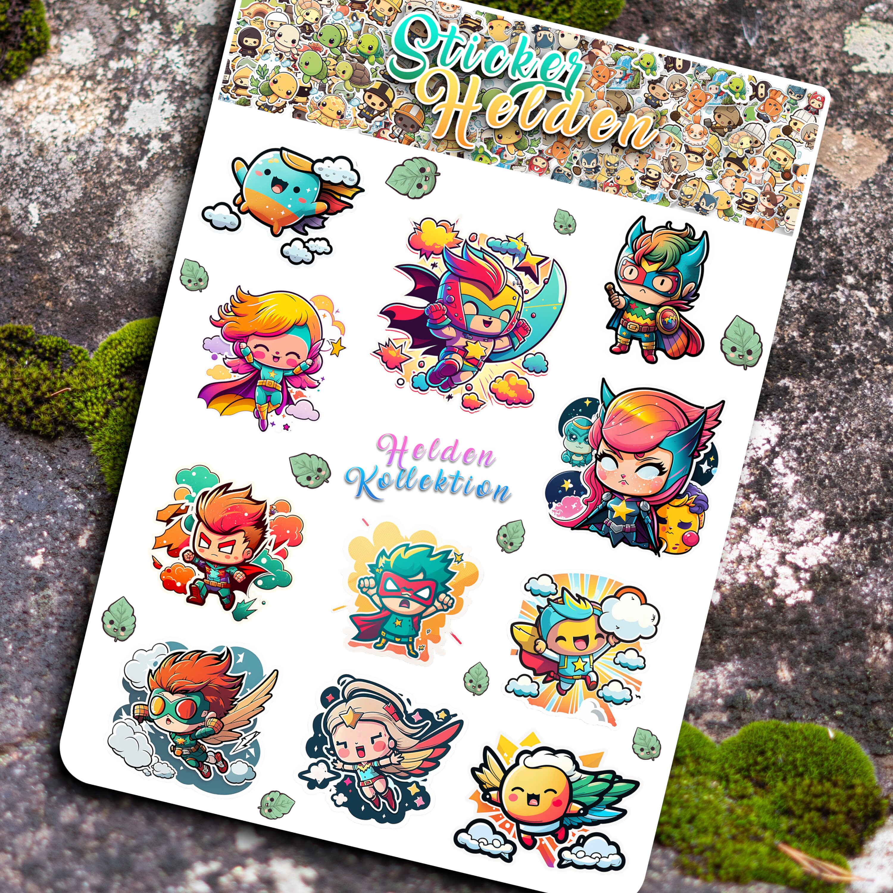 Heroes Sticker Set 11 Stickers Superhero Heroes Science Fiction Heroes ...