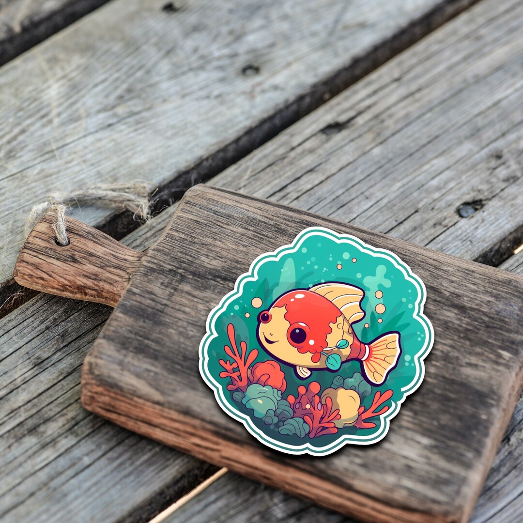 Cute Sea Creatures Stickers Sealife Collection Fish Stickerheroes Vinyl ...